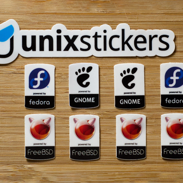 Review of laptop stickers and Linux merchandise from Unixstickers
